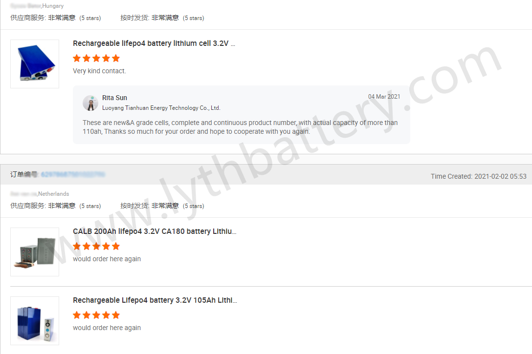 Customer feedbacks of LiFePo4 battery | LYTH